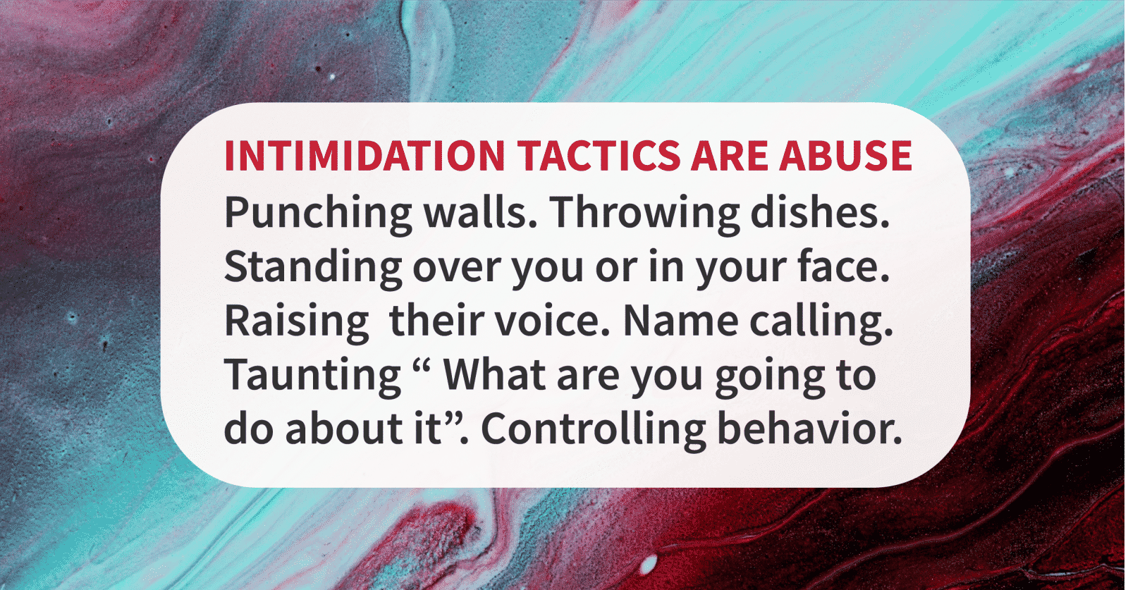 Intimidation Tactics Are Abuse - Reach Out Recovery