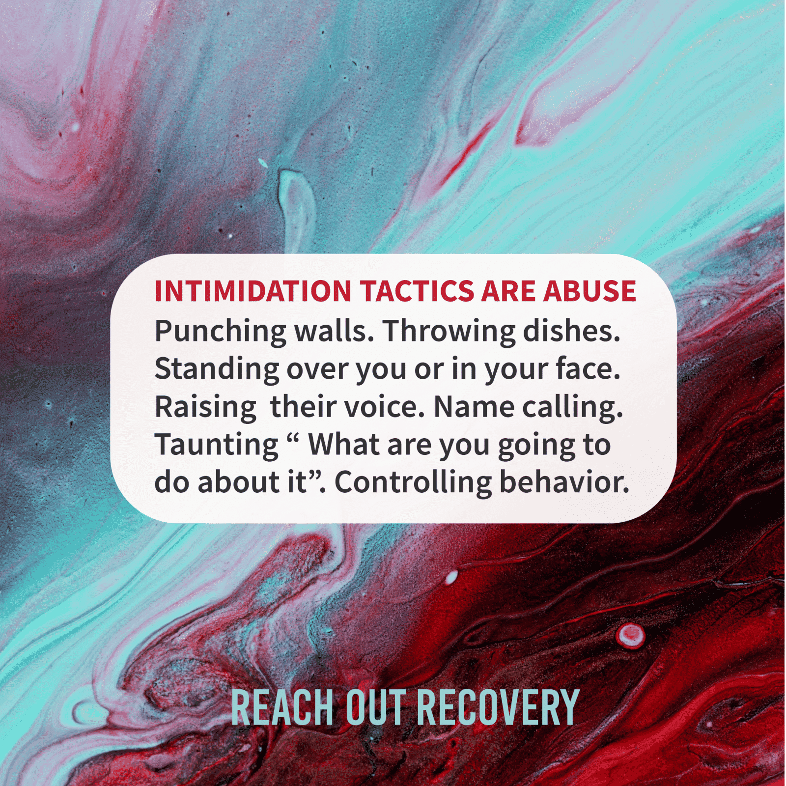 Intimidation Tactics Are Abuse - Reach Out Recovery