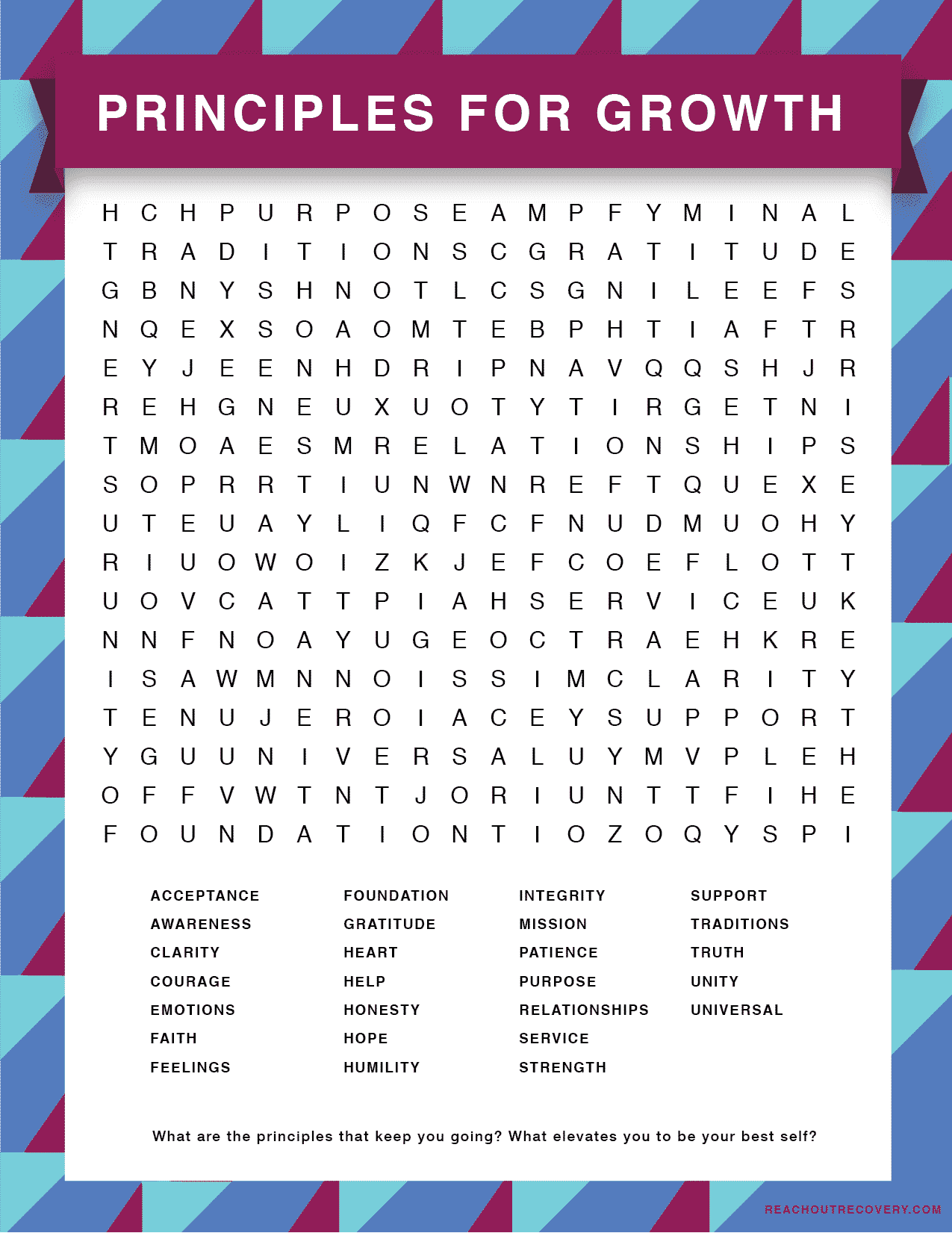 Principles For Growth - Reach Out Recovery