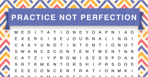 Practice not perfection recovery word search have fun