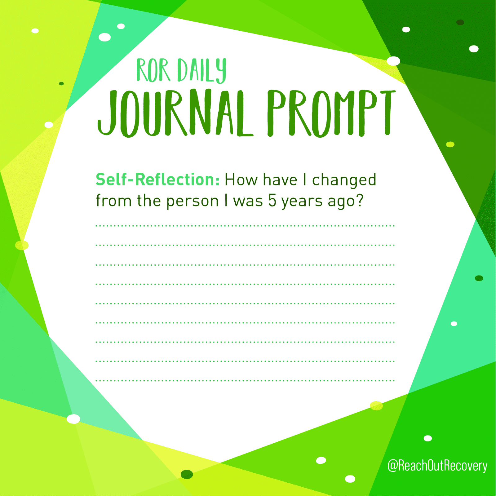 Self Reflection Journal Prompts: Change - Reach Out Recovery