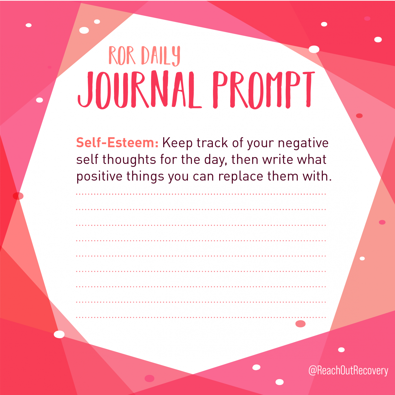 Self-Esteem Journal Prompt: Negative Thoughts - Reach Out Recovery